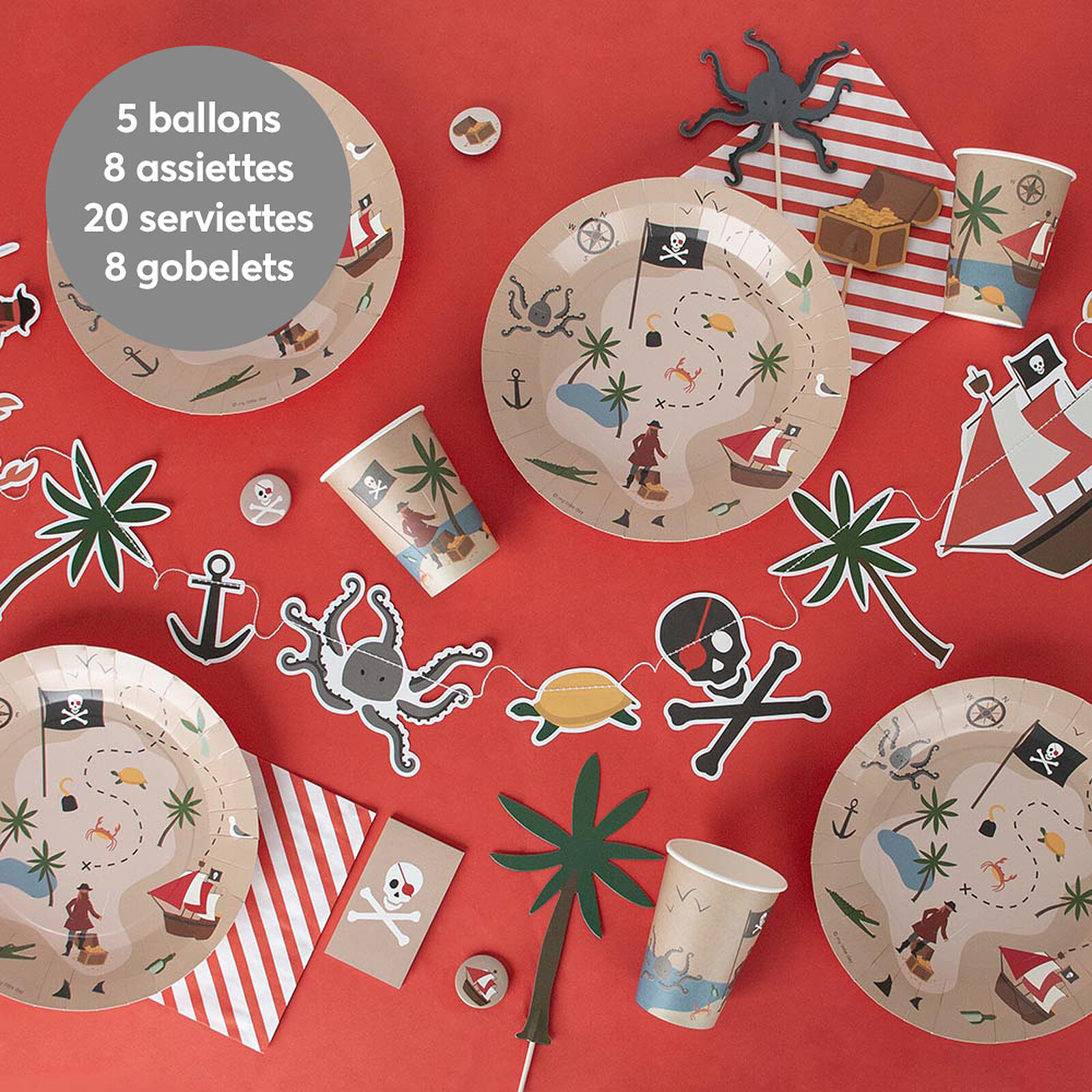 My Little Day Kit de Vaisselle d'Anniversaire - Pirates - Objet ...